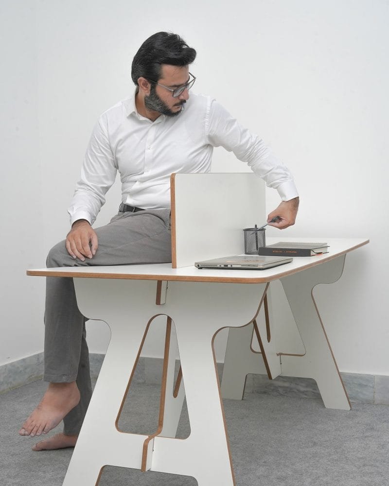 Workstation Built-in Desk | 4 Persons Computer Table - Openwood Pakistan