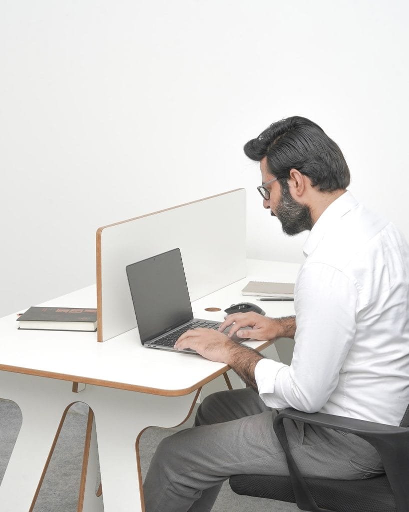 Workstation Built-in Desk | 4 Persons Computer Table - Openwood Pakistan